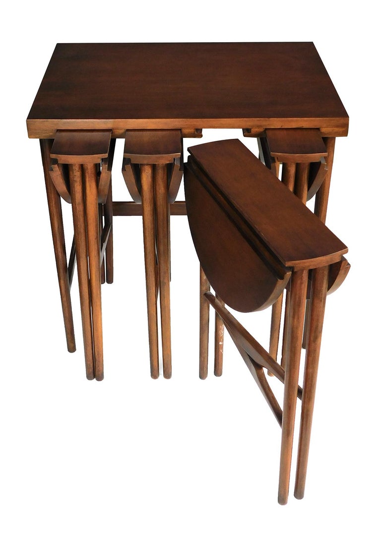 Bertha Schaefer for M. Singer and Sons 1950s Walnut Nesting Tables For ...