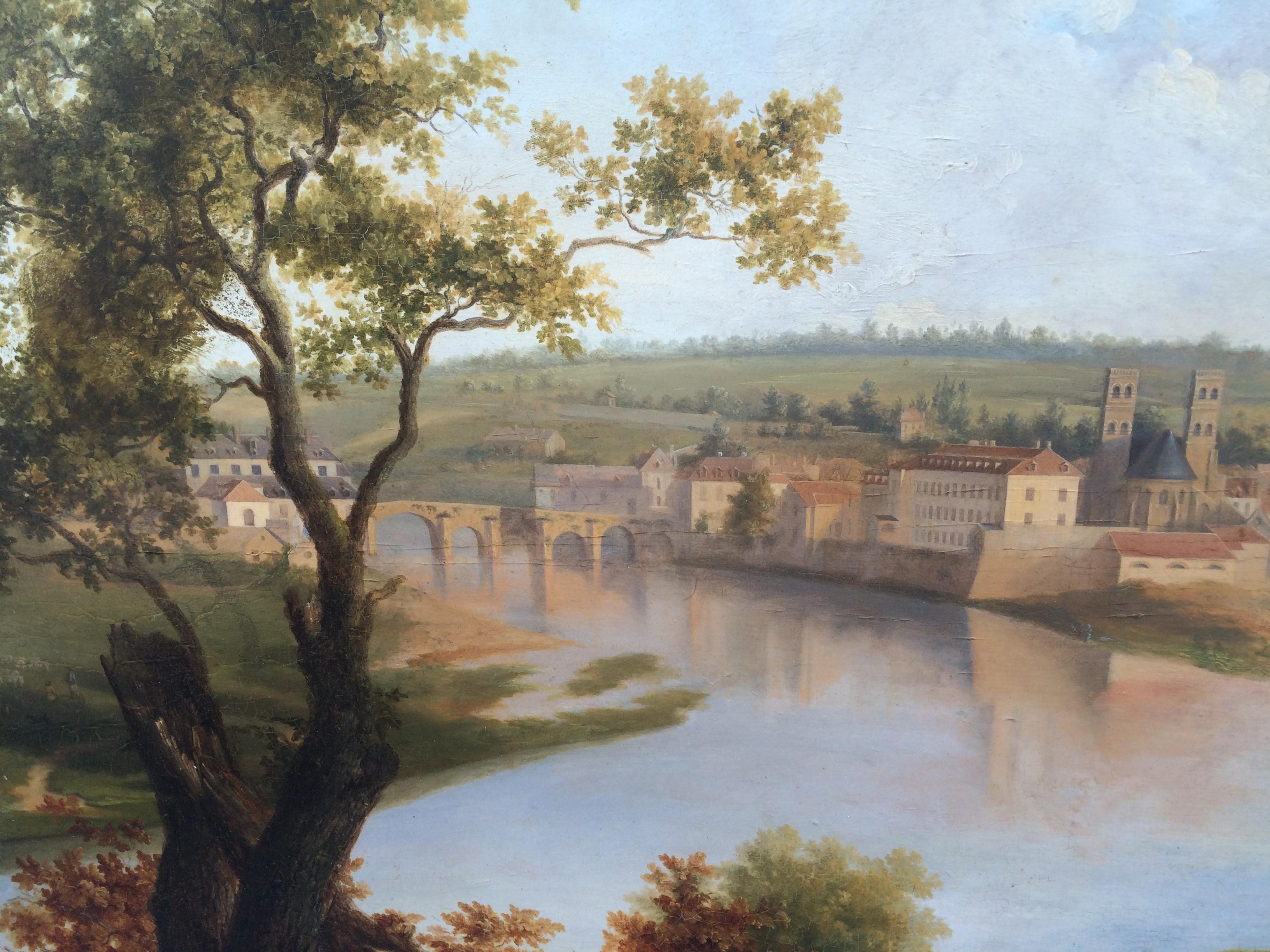 Bertin Jean Victor - View Of A City, Animated Landscape by Jean Victor Bertin For Sale at ...