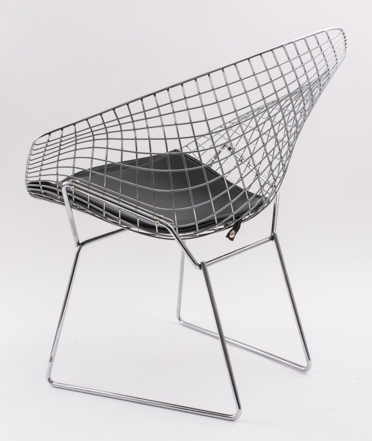Bertoia for Knoll Chrome Metal "Diamond" Chair For Sale at 1stDibs