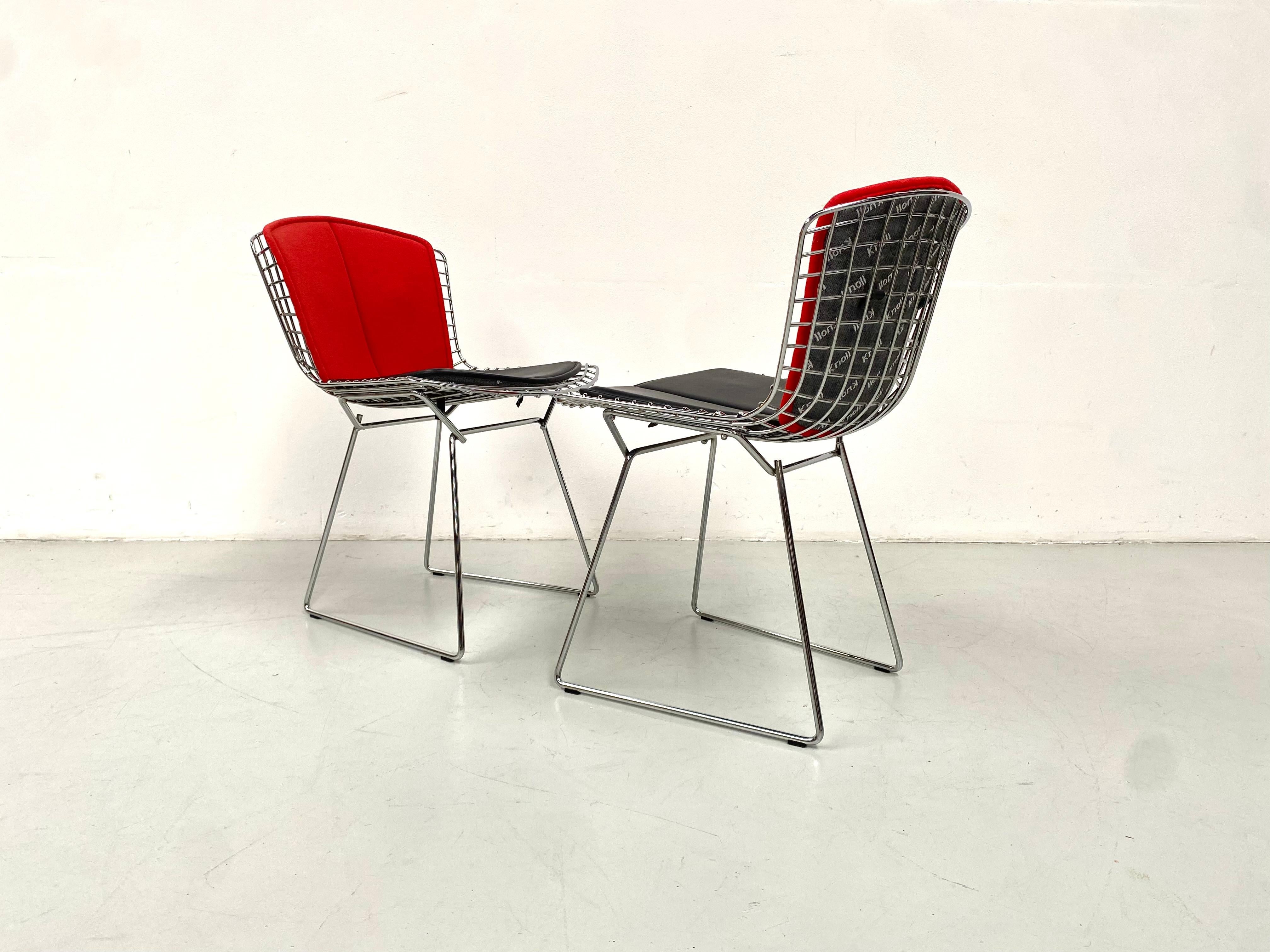 Bertoia Side Chairs with Back and Seat Pads by Harry Bertoia for Knoll ...