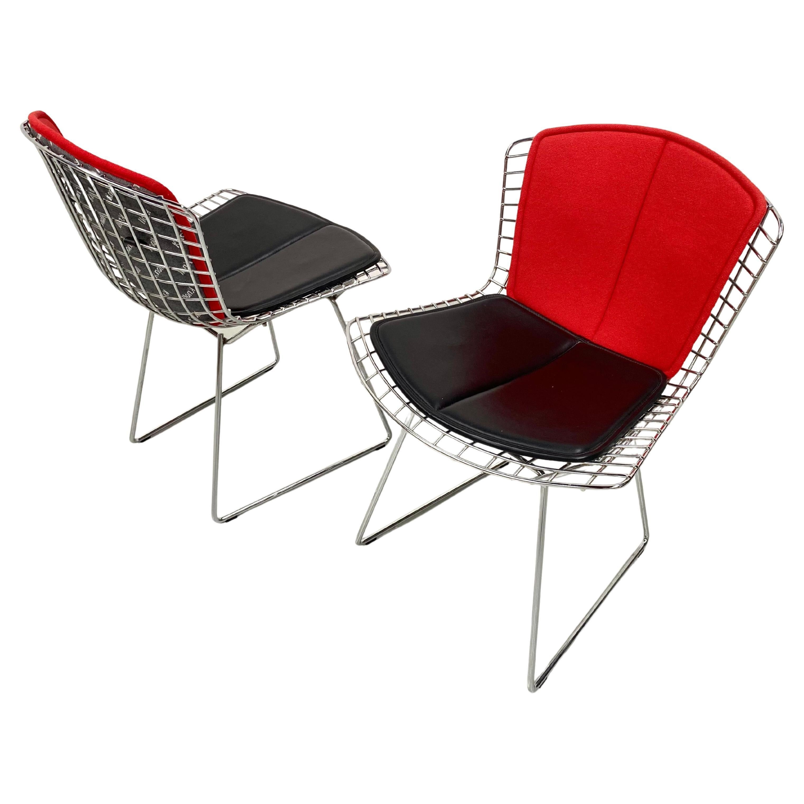 Bertoia Side Chairs with Back and Seat Pads by Harry Bertoia for Knoll ...