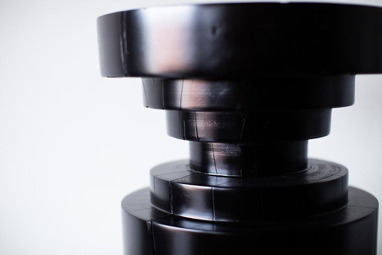 Bertu Wood Stool, Black Wood Stool, Tulum, Red Cedar For Sale at 1stDibs