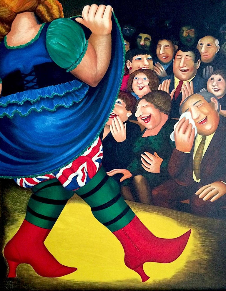 Beryl Cook - Lithographie PANTO DAME, Femme dansant, Bottes rouges ...