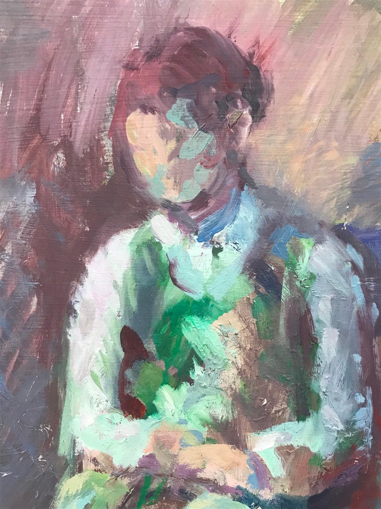 Beryl Darton - 1960's British Original Oil Painting - Blurred Figure On ...