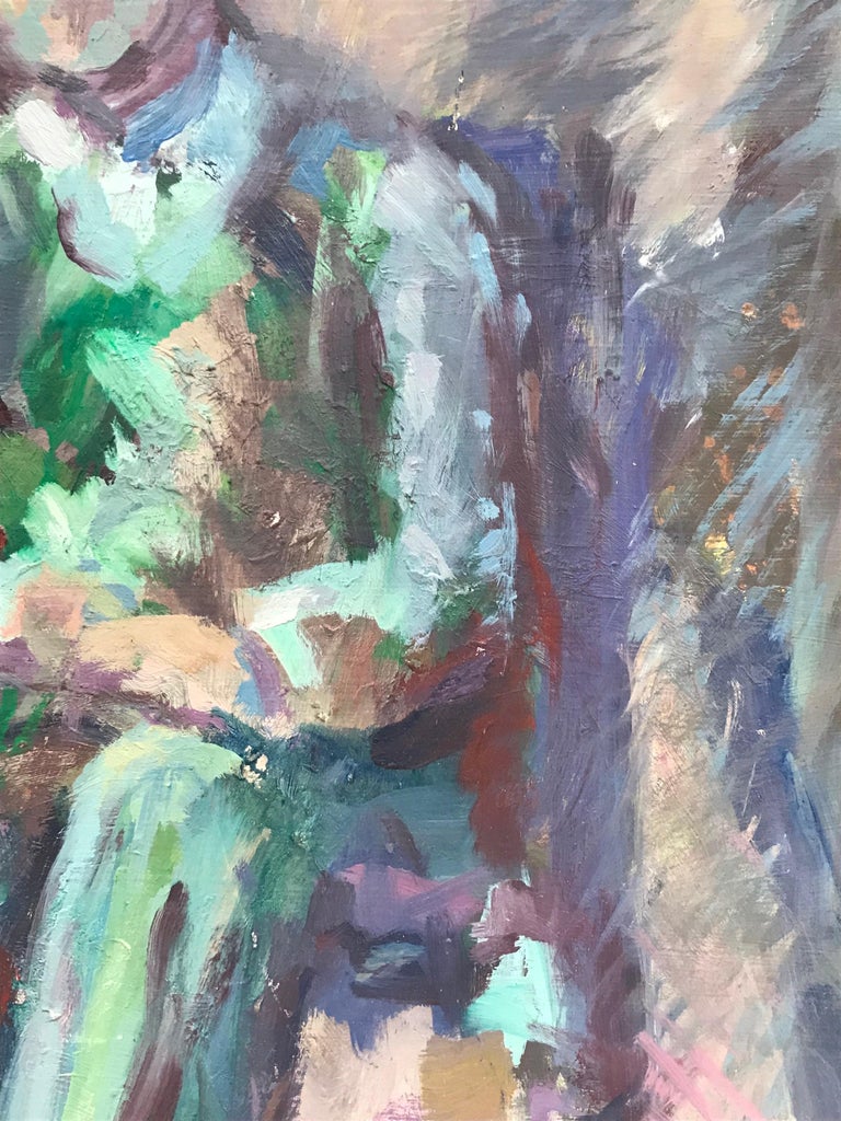 Beryl Darton - 1960's British Original Oil Painting - Blurred Figure On ...