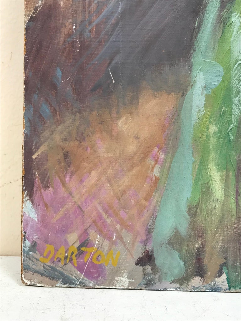 Beryl Darton - 1960's British Original Oil Painting - Blurred Figure On ...