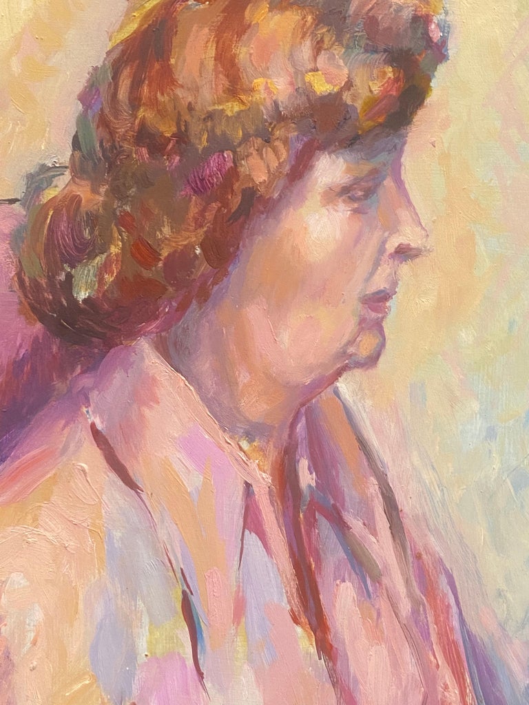 Beryl Darton - 1960's British Original Oil Painting - Side Portrait Of ...