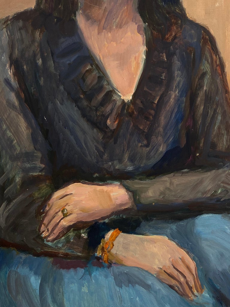 Beryl Darton - Large 1960's British Portrait of The Lady With Blue Eyes ...