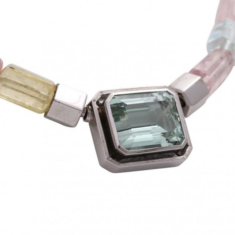 Beryl Necklace with Interchangeable Bayonet Clasp, Especially with 1 ...