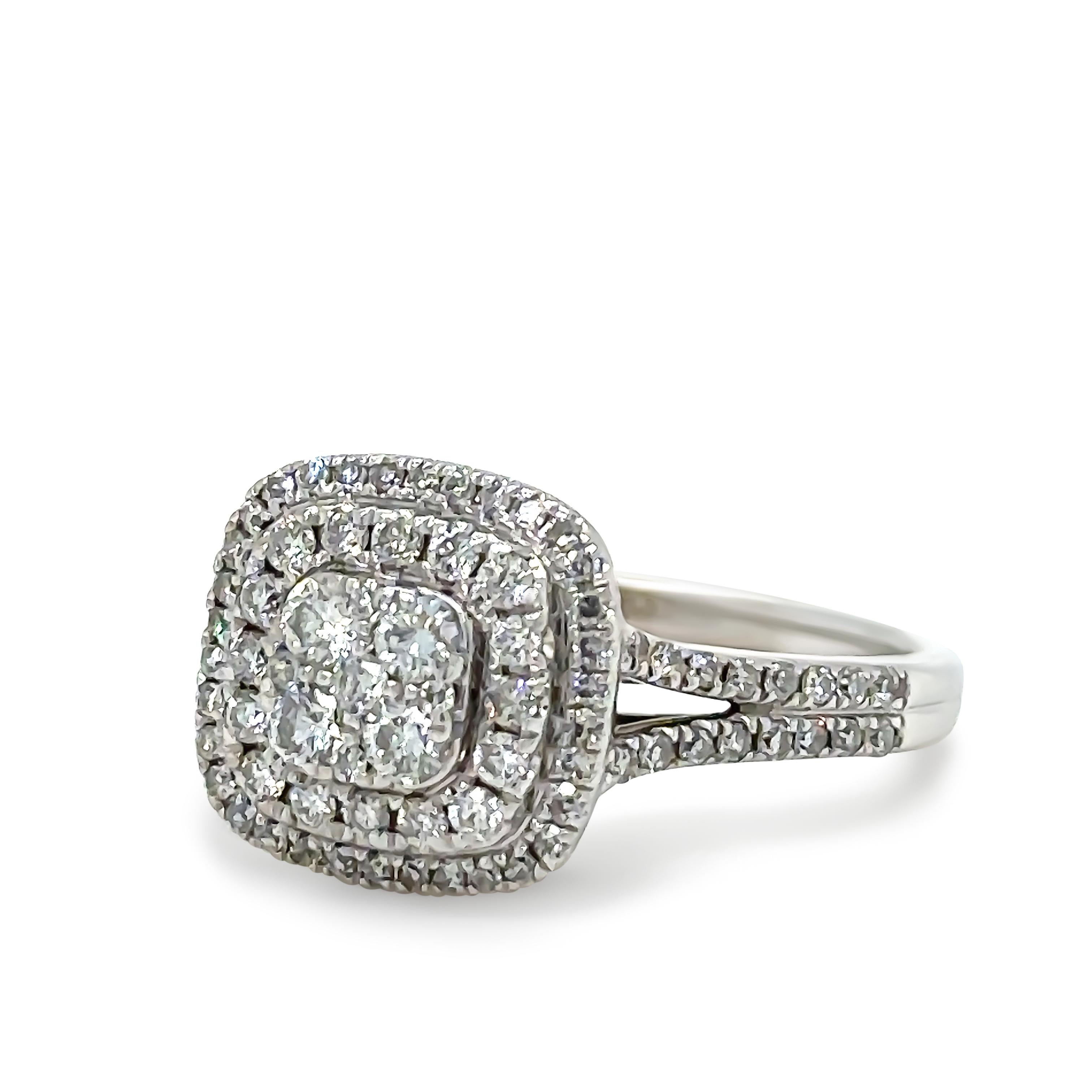 Bespoke 14ct White Gold Three Piece Diamond Bridal Ring Set 1.10ct For ...