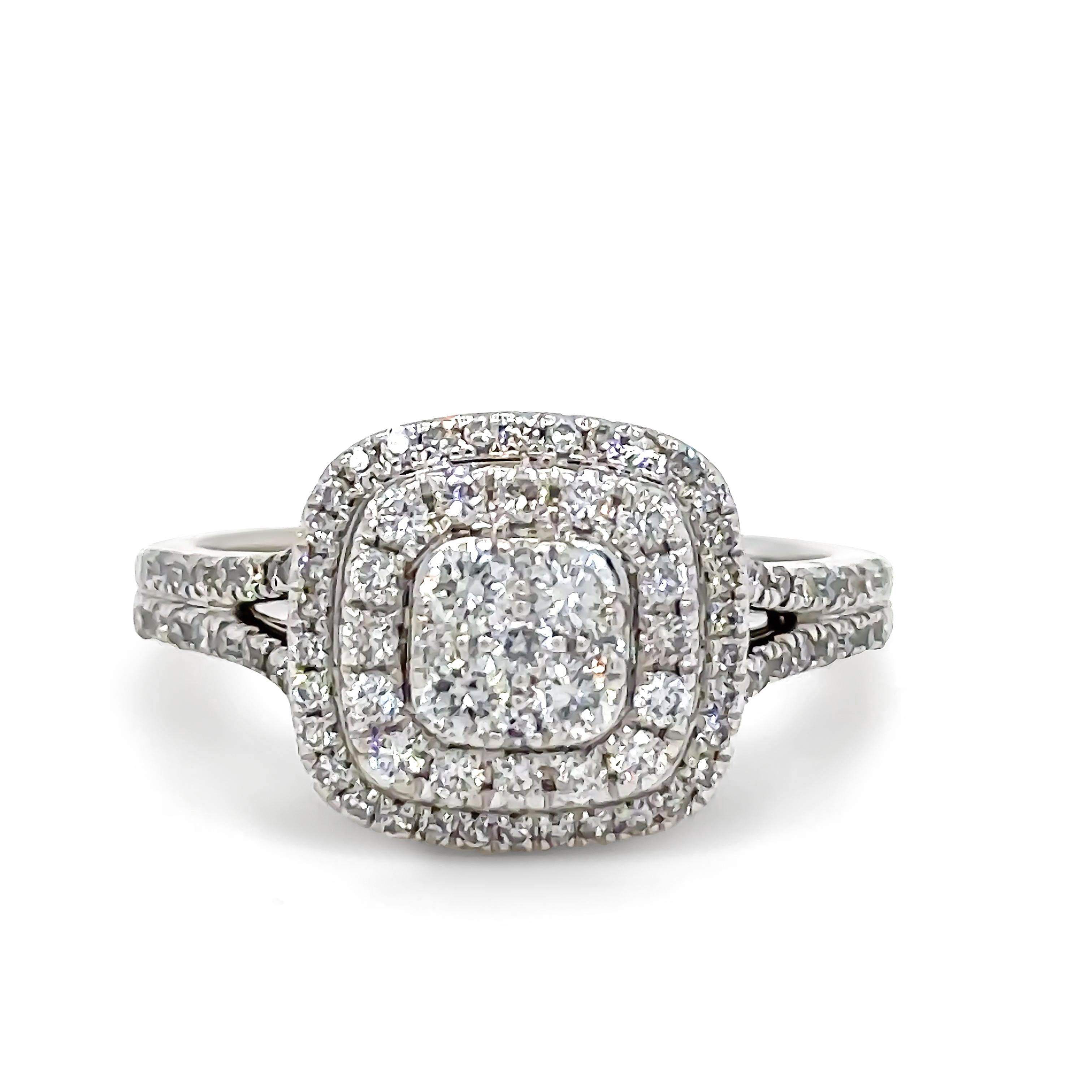 Bespoke 14ct White Gold Three Piece Diamond Bridal Ring Set 1.10ct For ...