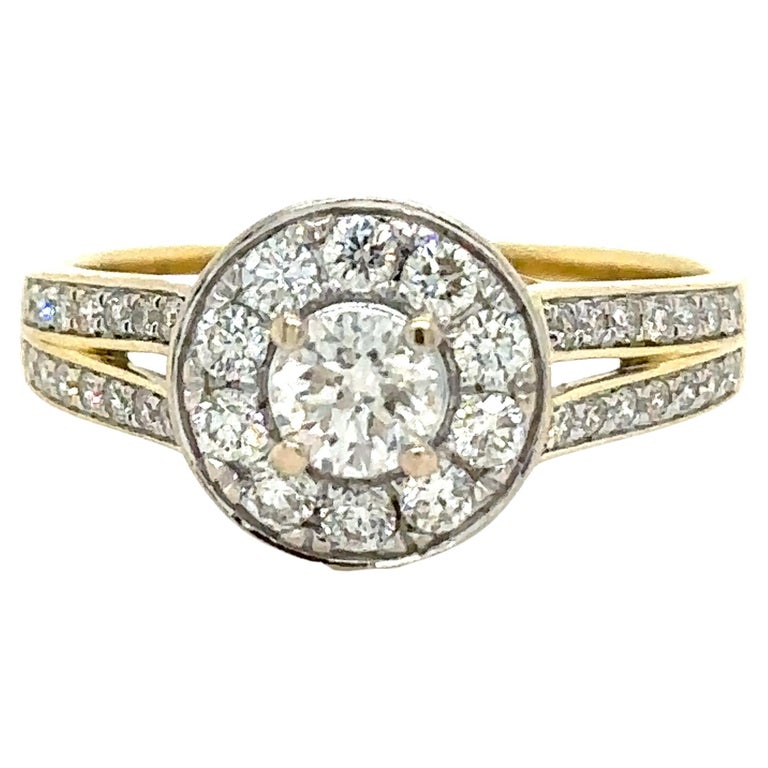 Bespoke 18 Carat Yellow Gold Split Shank Ring 1 Carat For Sale at 1stDibs