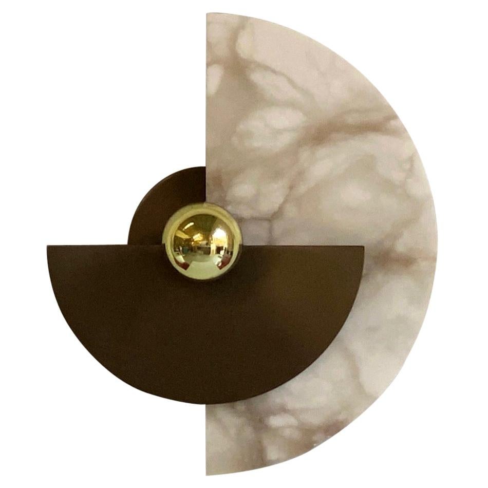 Pair of Half Moon Wall Sconces in Brass For Sale at 1stDibs