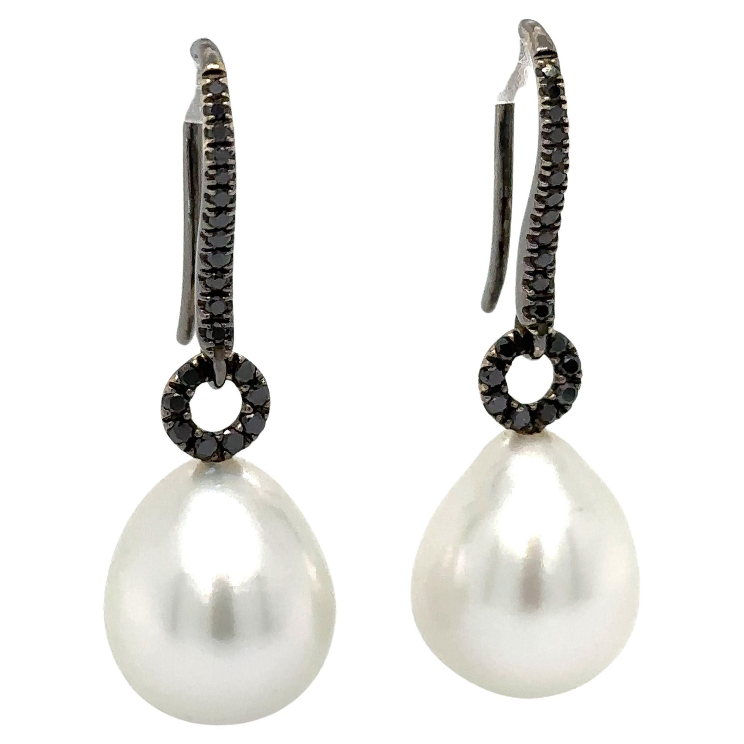 Bespoke Pearl and Diamond Stud Earrings 0.24ct For Sale at 1stDibs