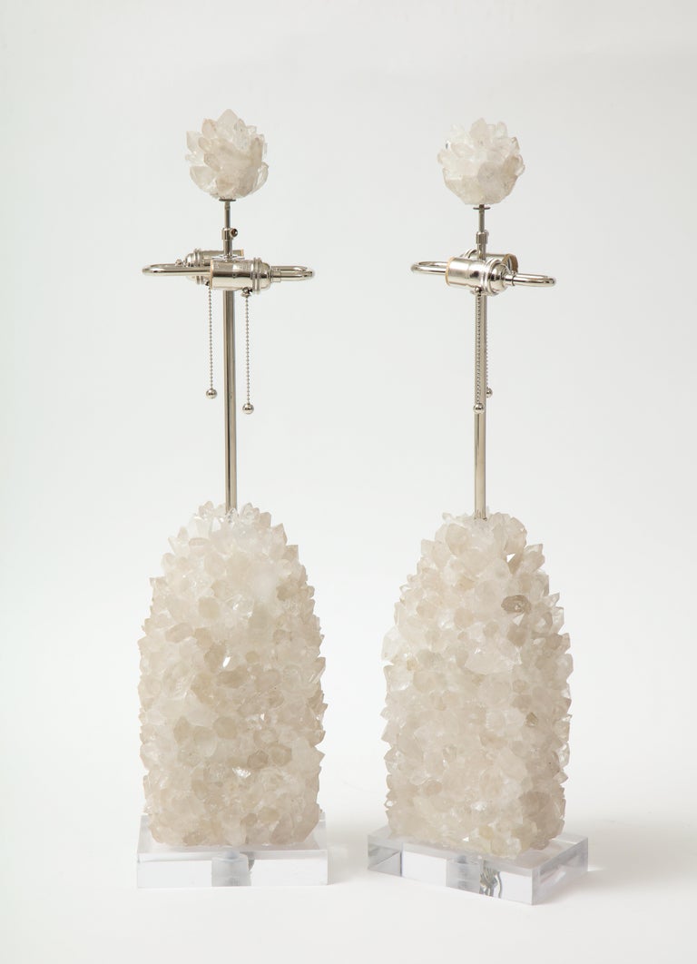 Bespoke Clear Quartz Cluster Lamps at 1stDibs