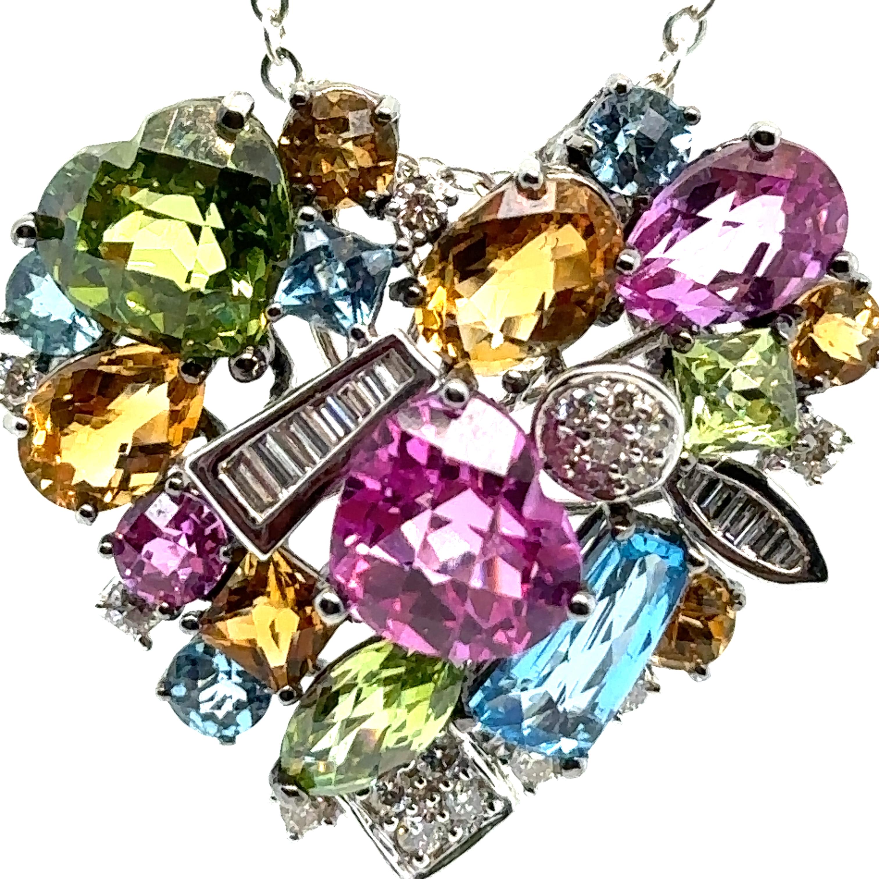 Bespoke Colourful Clip Enhancer Pendant 0.47ct For Sale at 1stDibs
