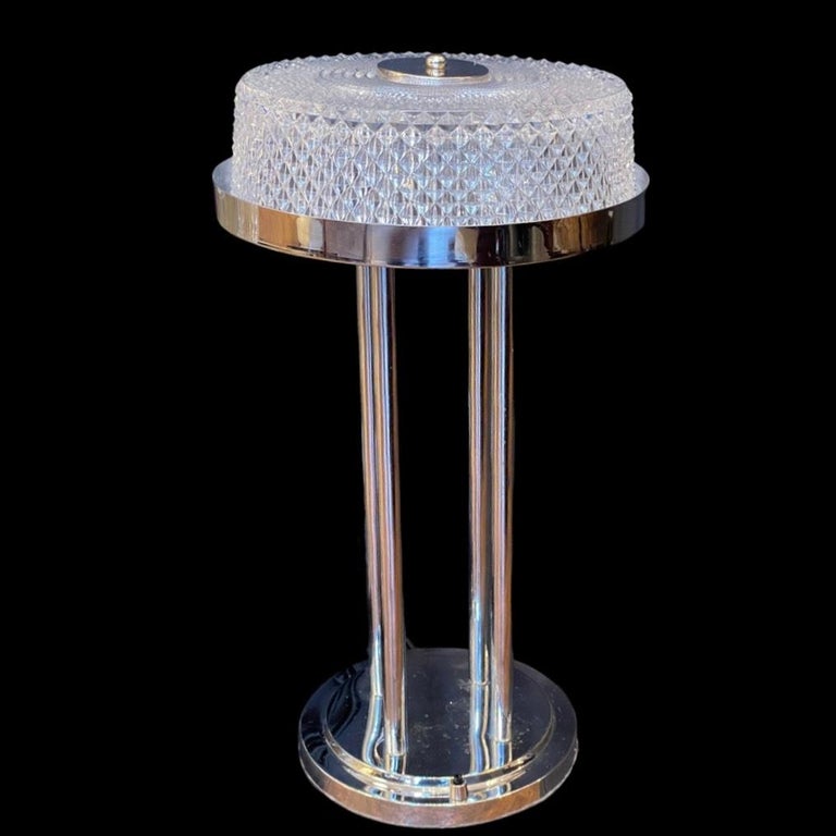 Handmade Crystal and Chrome Table Lamps For Sale at 1stDibs