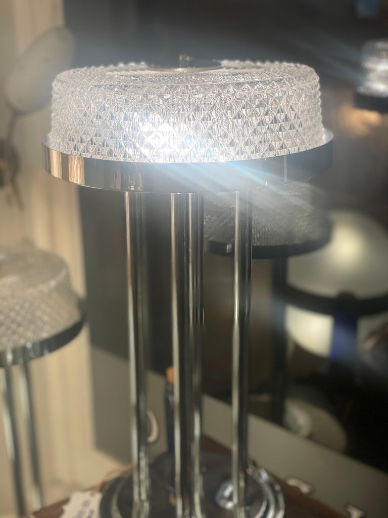 Handmade Crystal and Chrome Table Lamps For Sale at 1stDibs
