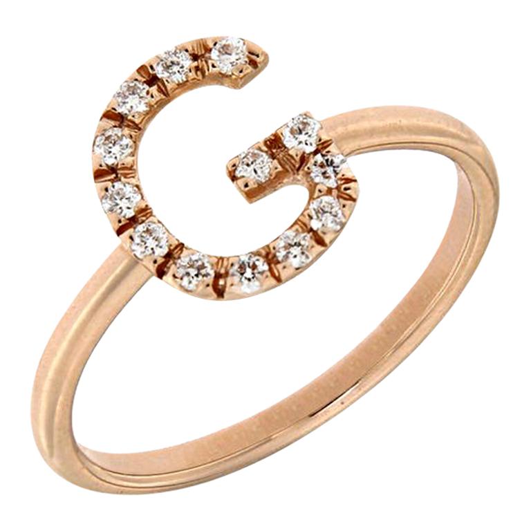 Bespoke Customizable Diamond Initials Ring For Her 18 Karat Gold Made ...