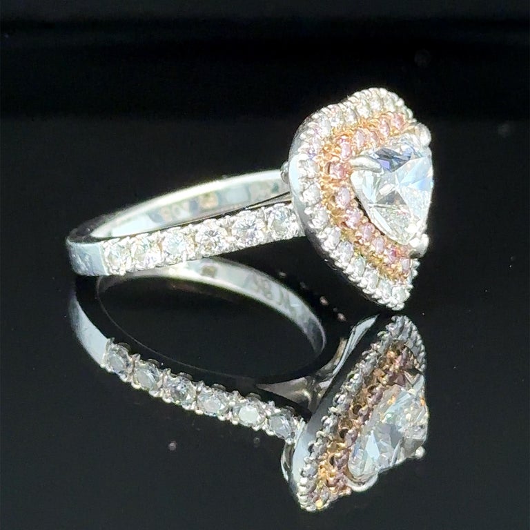 Bespoke Diamond Heart Ring 1.50 Carat For Sale at 1stDibs