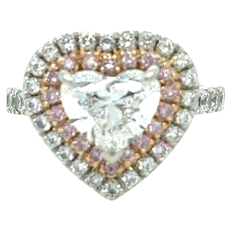 Bespoke Diamond Heart Ring 1.50 Carat For Sale at 1stDibs