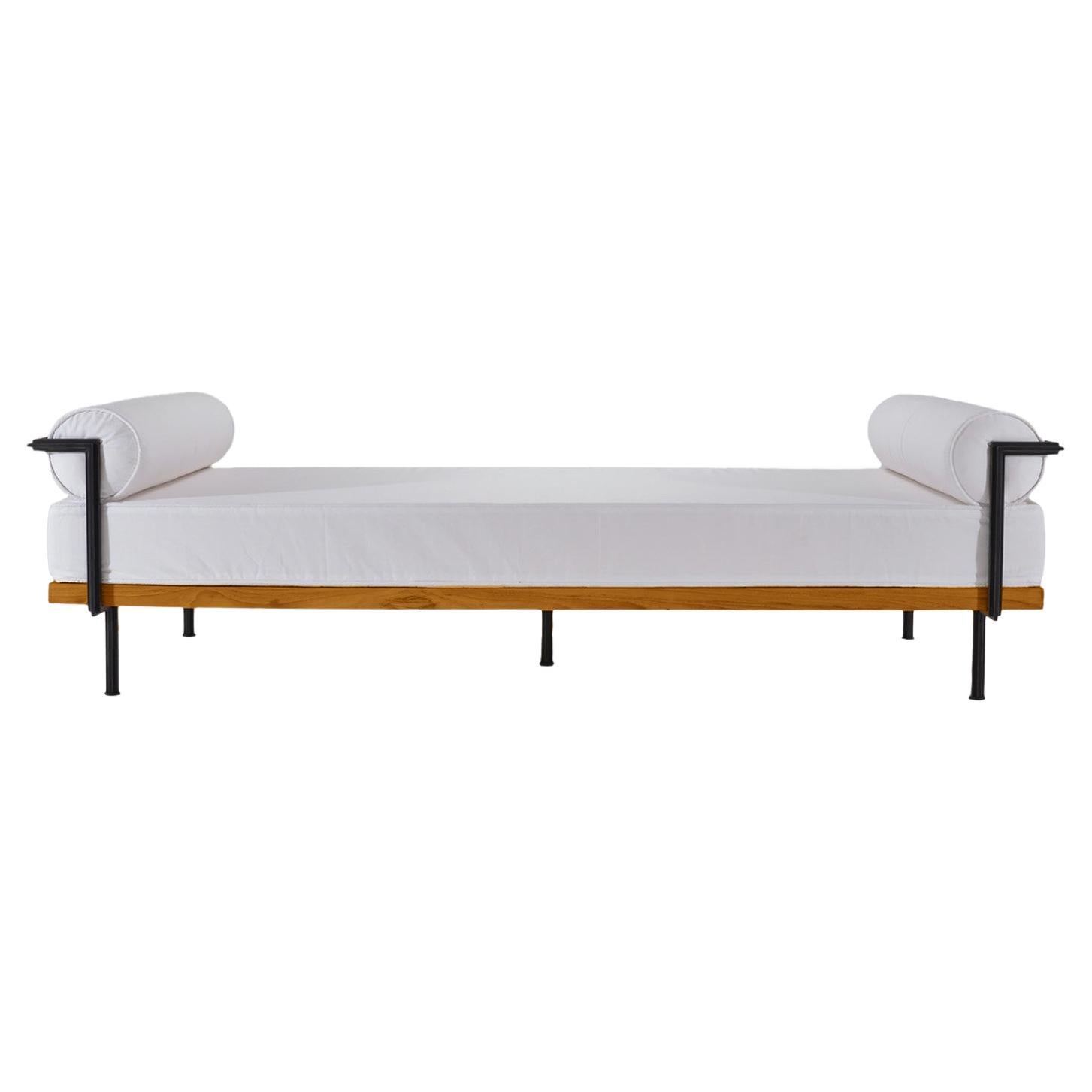 Bespoke Double Daybed Reclaimed Hardwood and Solid Brass by P ...