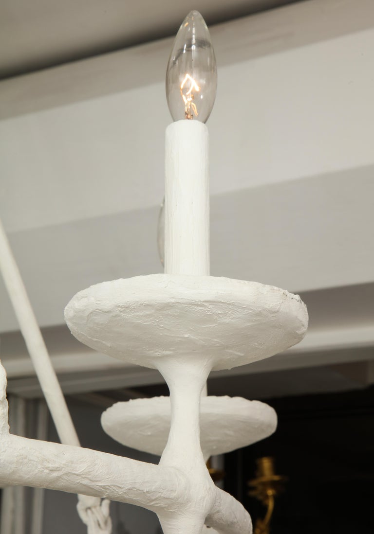 Bespoke Eight-Arm Plaster Fixture in the Giacometti Manner For Sale at ...