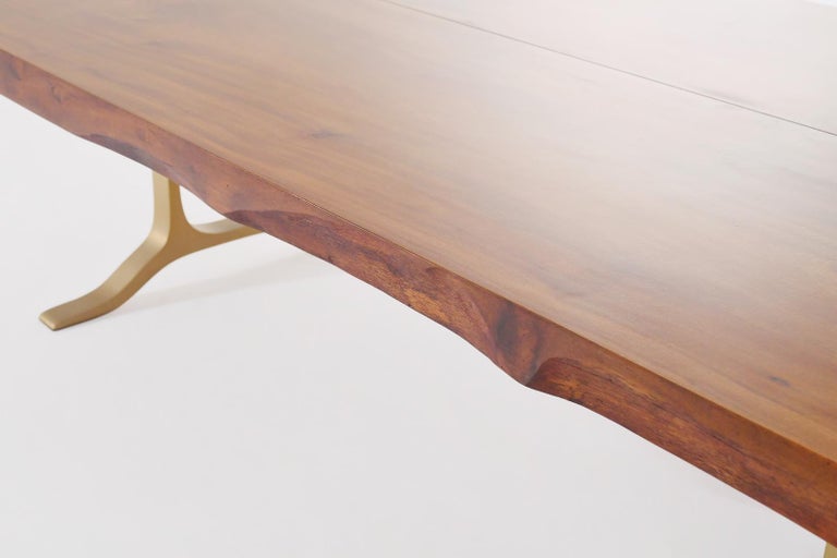 Bespoke Grand Table, Antique Hardwood, Brass Base, by P. Tendercool 'In ...