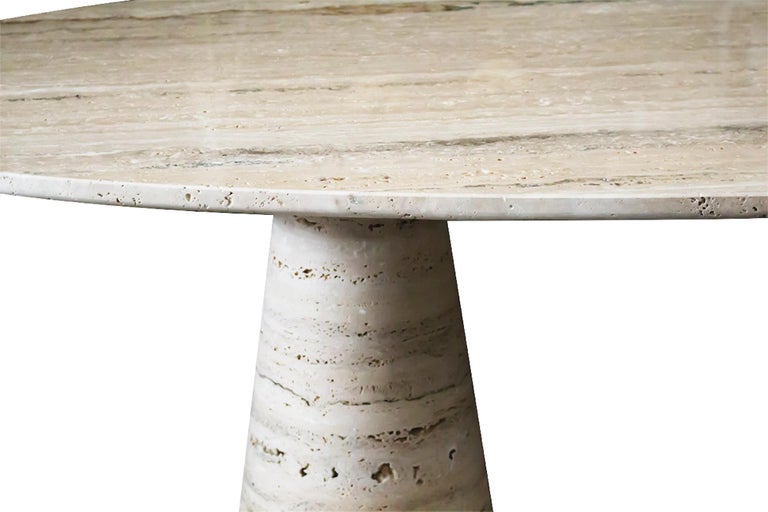 Bespoke Italian Travertine Oval Dining Table at 1stDibs