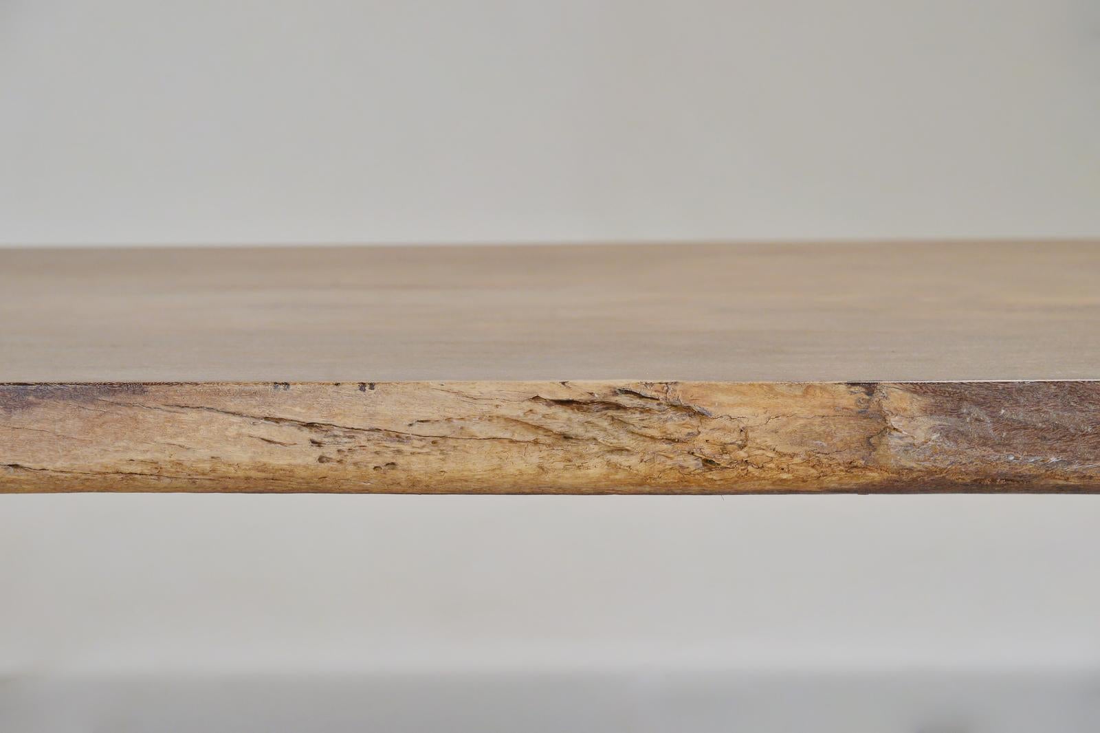 Bespoke Low Table, Antique Single Slab Hardwood with Brass Legs, by P ...