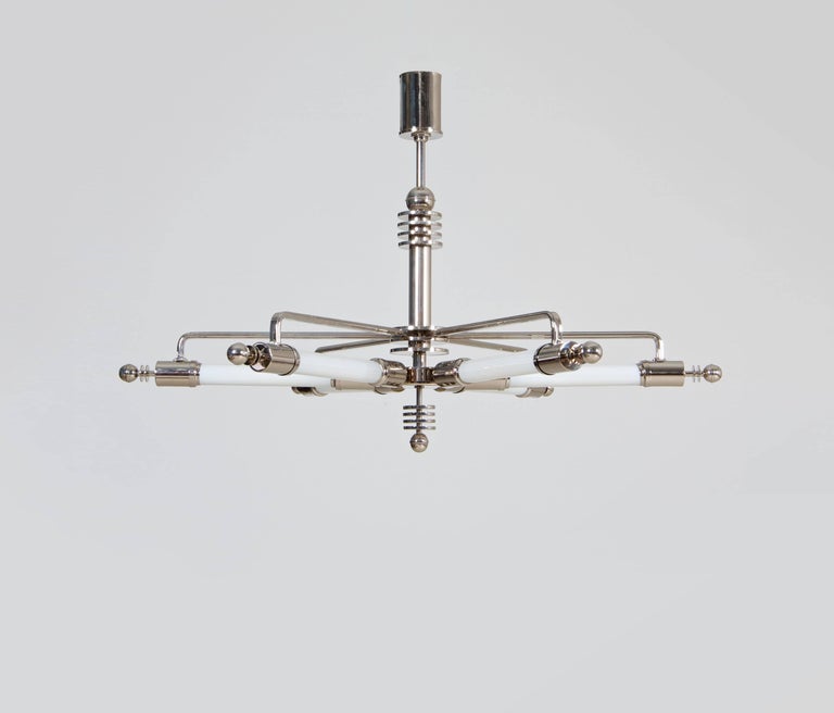Bespoke Machine Age Pendant Light, Nickel Plated Brass, Tube Lights ...