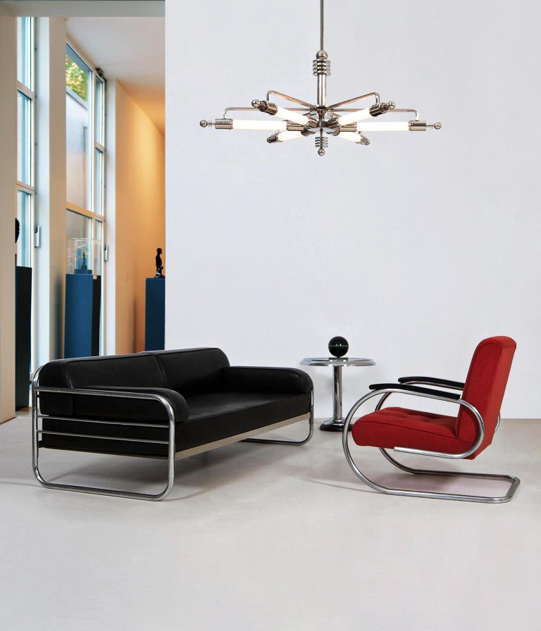 Bespoke Machine Age Pendant Light, Nickel Plated Brass, Tube Lights ...