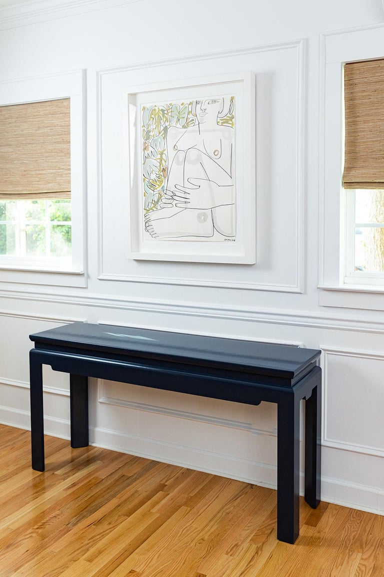 Bespoke Modern Ming Console Table Custom Built and Lacquered Hale Navy ...