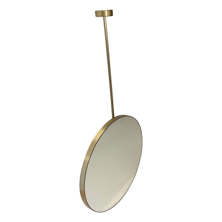 Bespoke Orbis™ Round Double Sided Suspended Mirror with Brass Frame for ...