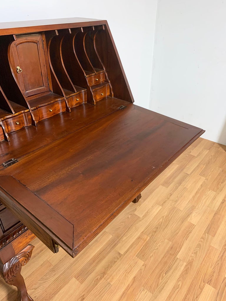 Bespoke Queen Anne Style Mahogany Drop Front Desk on Frame For Sale at ...