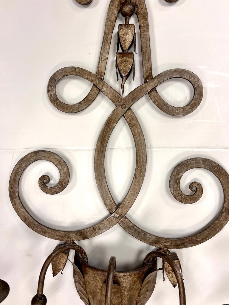 Bespoke Rococo Style Large Heavy Tole Candle Wall Sconces For Sale at ...