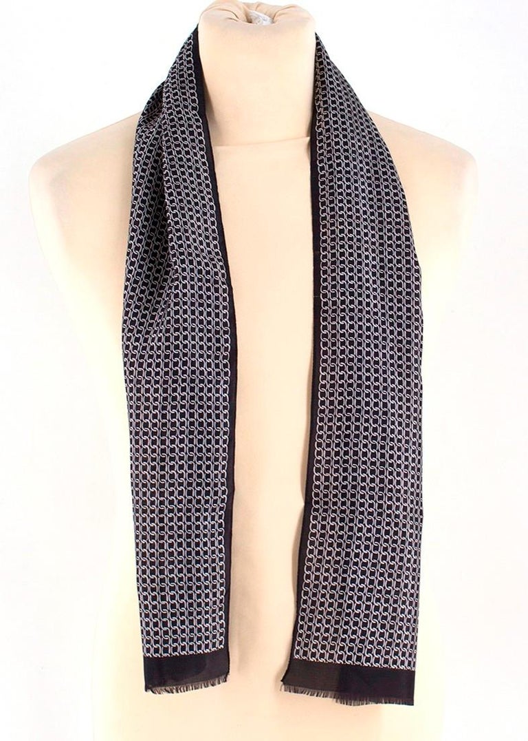 Bespoke Silk Chain Print Scarf at 1stDibs | bespoke lace scarf