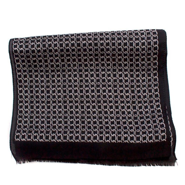 Bespoke Silk Chain Print Scarf at 1stDibs | bespoke lace scarf