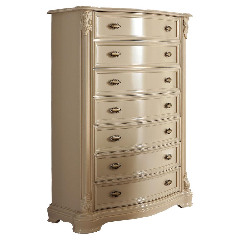 Bespoke Solid Wood Chest of Drawers in Ivory Finish by Modenese Gastone ...