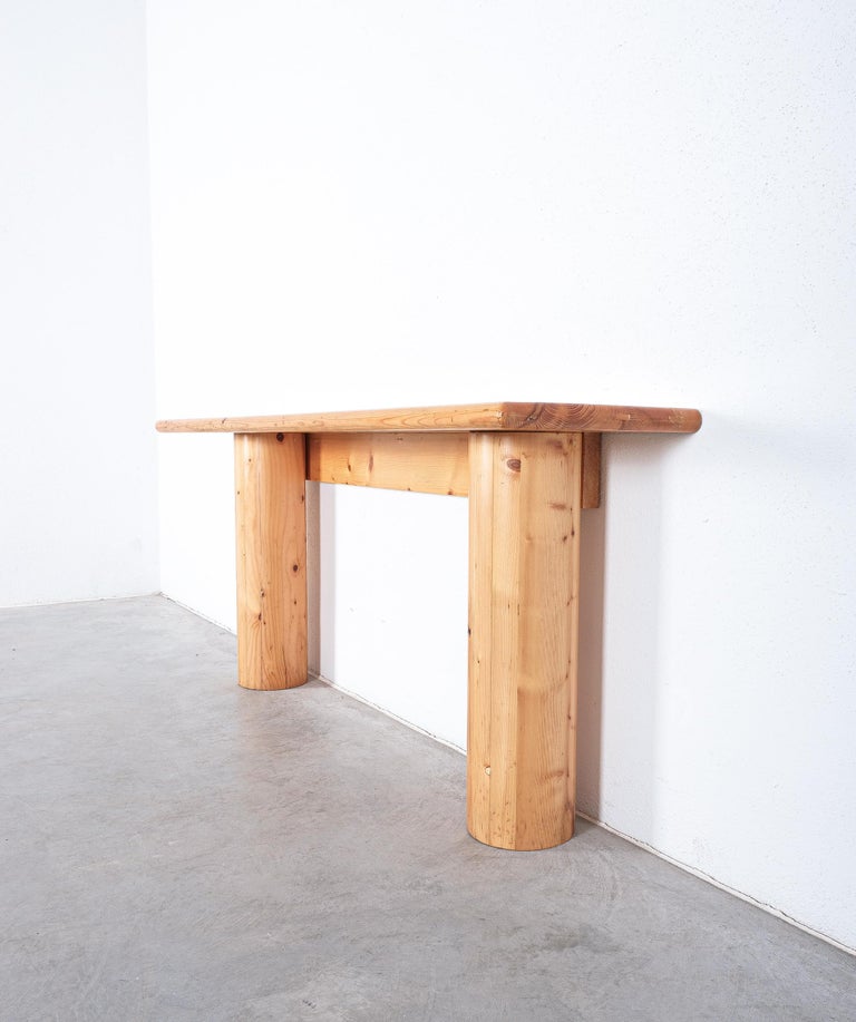 Bespoke Spruce Wood Console Table with Columns, Italy, circa 1980 For ...