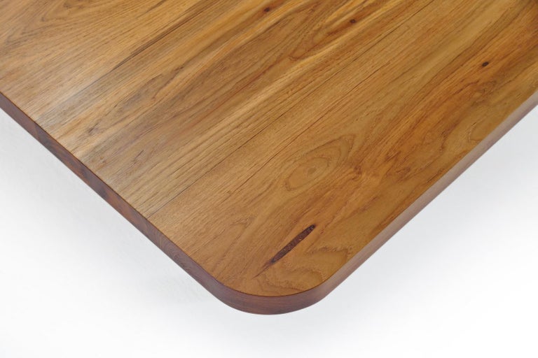 Bespoke, Square Coffee Table with Rounded Corners on Brass Base by P ...