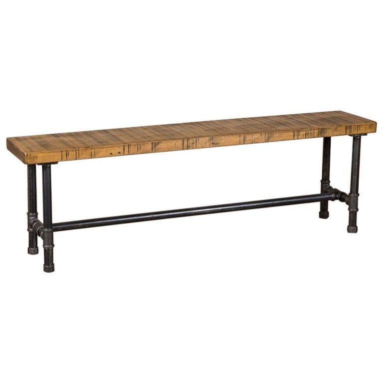 Bespoke Steel Pipe Bench, 20th Century For Sale at 1stDibs