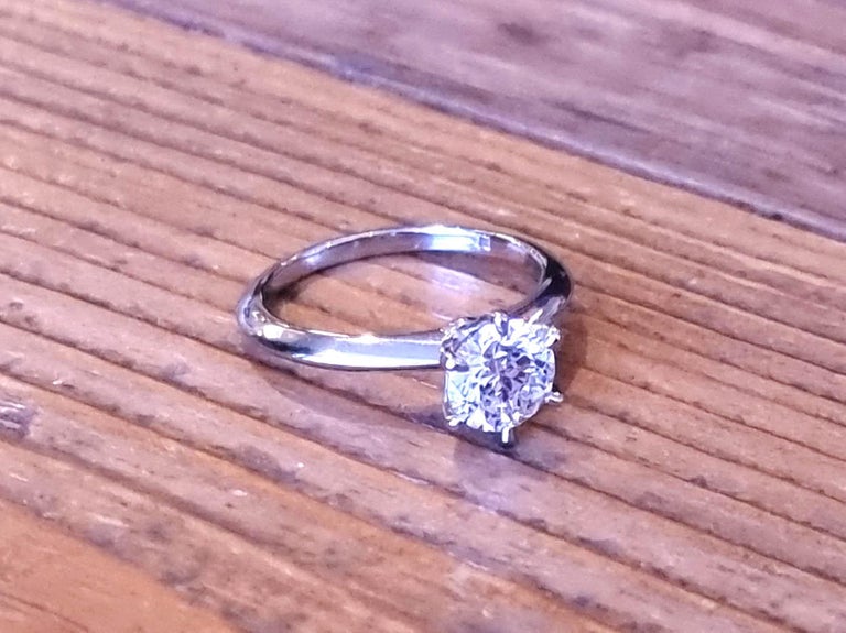 Bespoke Tiffany Style solitaire ring 1.05ct For Sale at 1stDibs