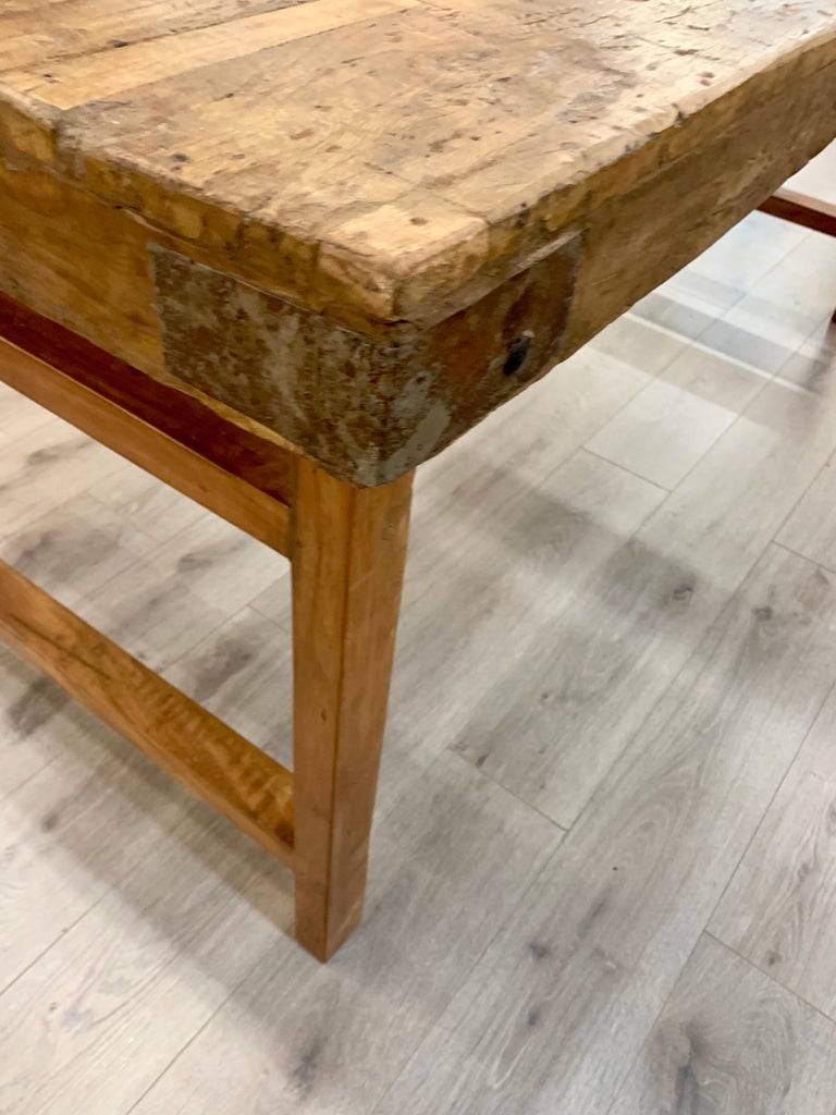 Bespoke Vintage Waxed Harvest Farm Table Farmhouse 20th Century Wine at ...