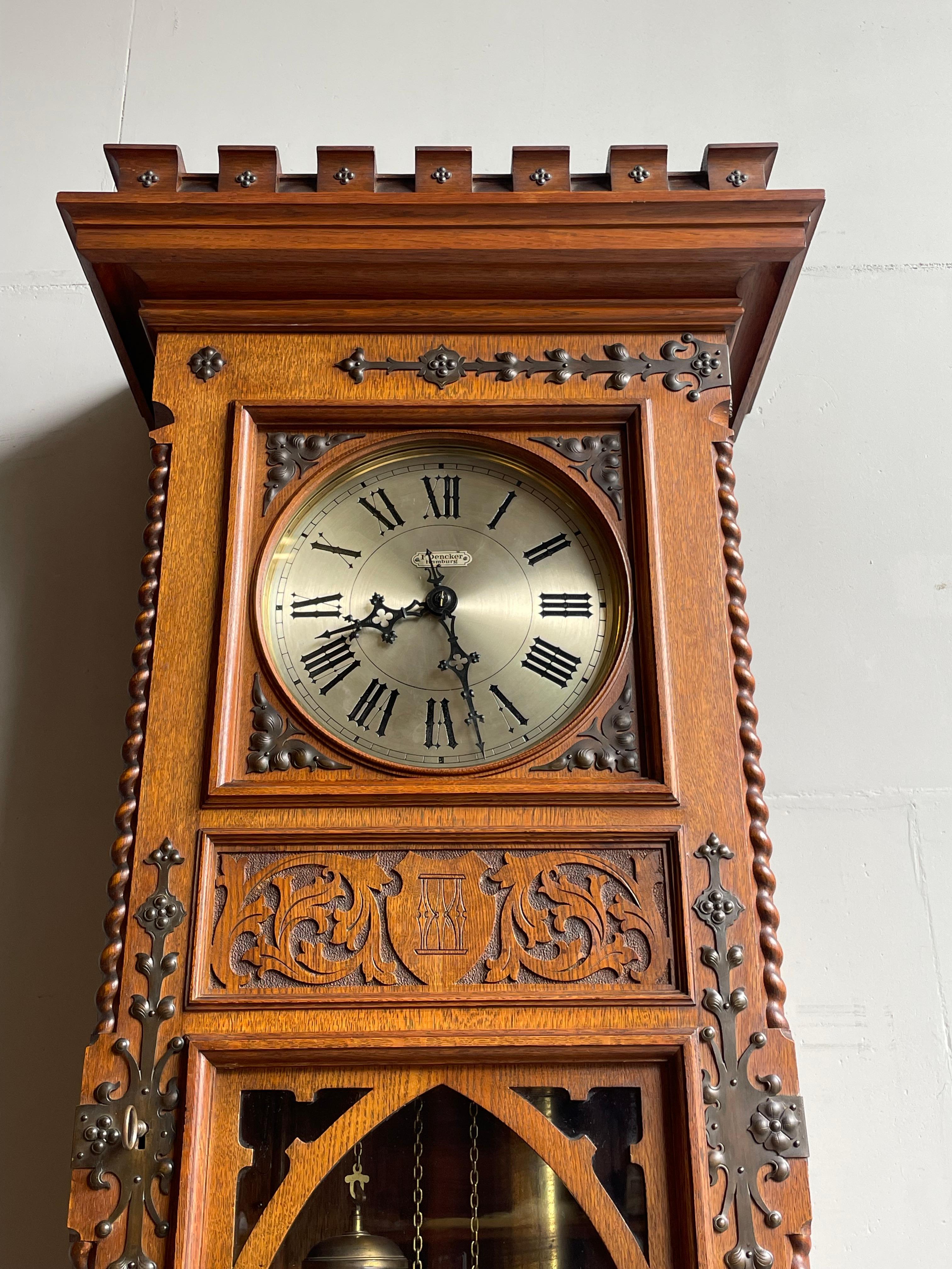 Best Ever Antique Gothic Revival Grandfather / Longcase Clock by Ferd ...