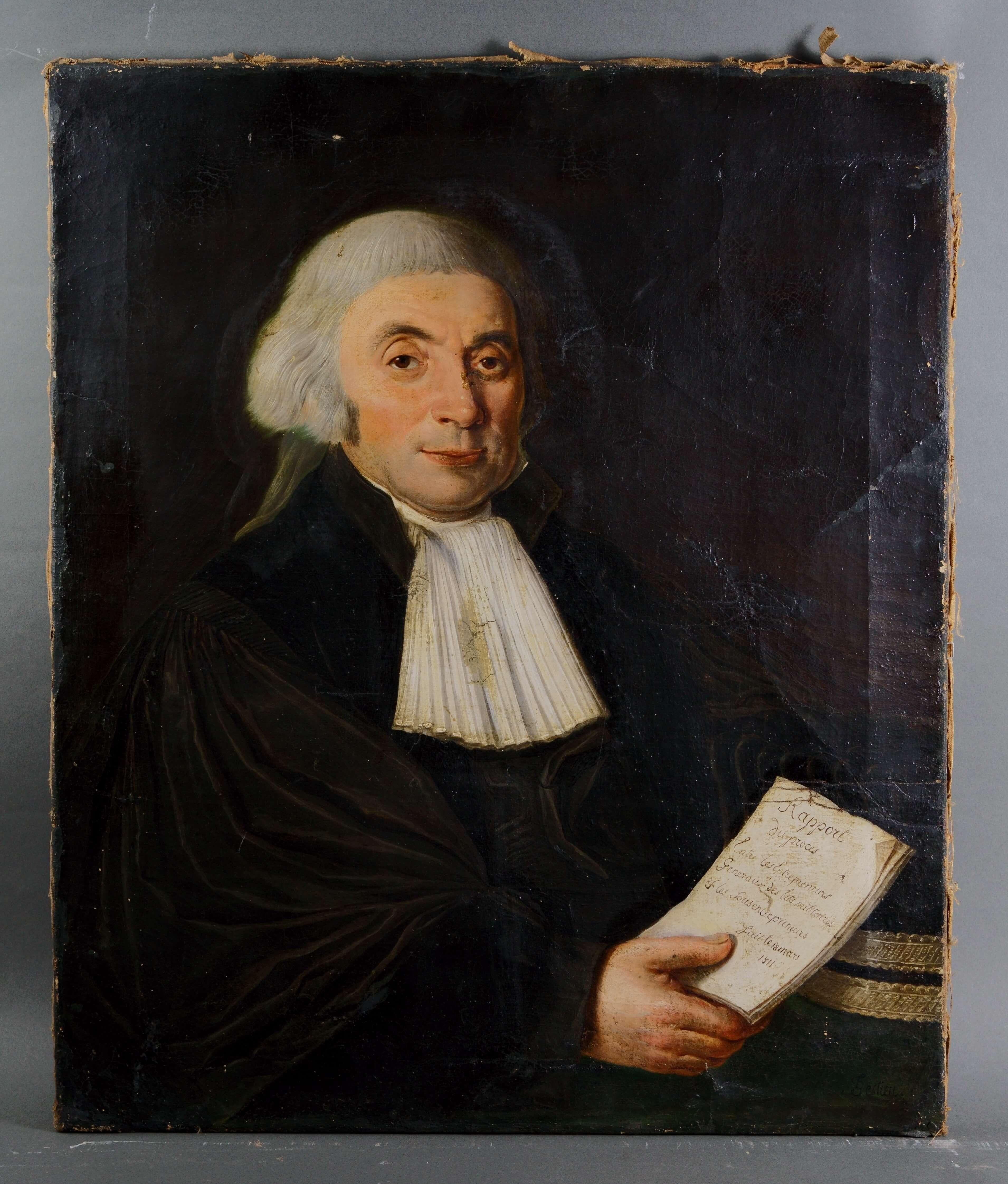 Bestieu Jean-Jacques - Epoch Empire Portrait Oil on canvas Magistrate ...