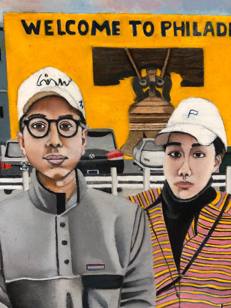 Beth Foley - Asian American Gothic, Homage to Grant Wood, Original Oil ...