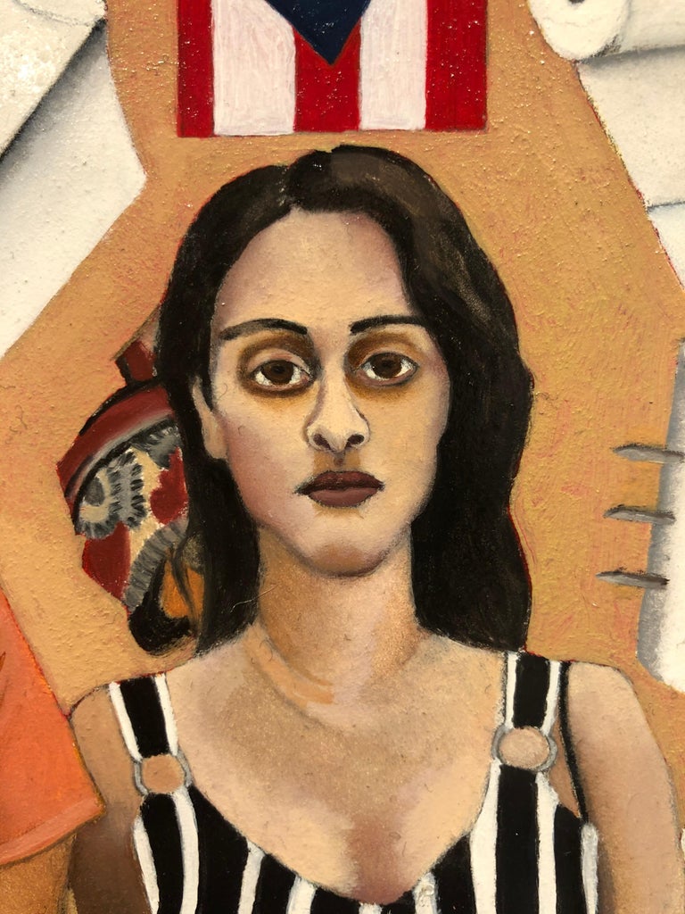 Beth Foley - Puerto Rican American Gothic, Homage to Grant Wood, Oil on ...