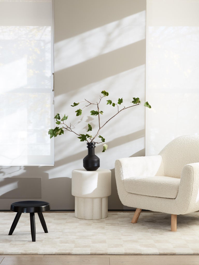 Beth Hand Tufted Silk Checkered Rug For Sale at 1stDibs