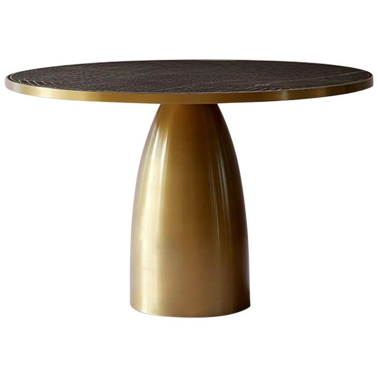 Bethan Gray Lustre Dhow Small Dining Table in Black and Brass For Sale ...